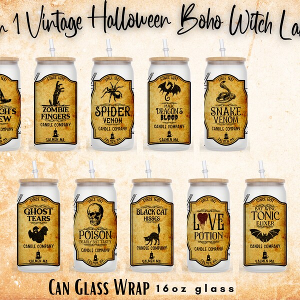 Vintage Witch Can Labels - Etsy