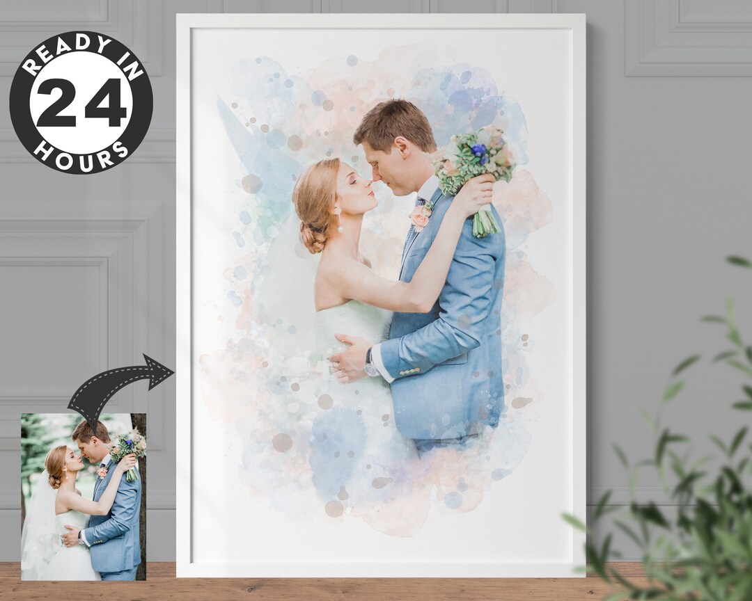 Couples Watercolour Portrait. Personalized Watercolour Digital - Etsy UK
