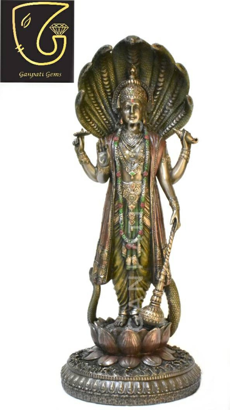 Vishnu Statue Herr Vishnu Metall-Statue indischen Gott ca. | Etsy