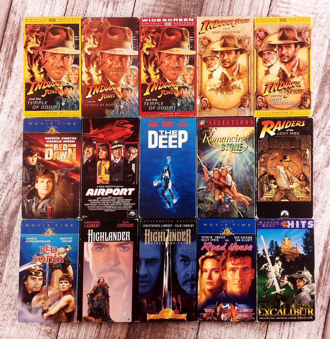 Used Vintage VHS Tapes Adventure, Action 70s, 80s Collectible Retro ...