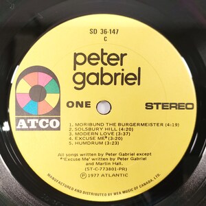 Peter Gabriel - Peter Gabriel (1) (1977) [SD 36-147] | Used Vintage ...