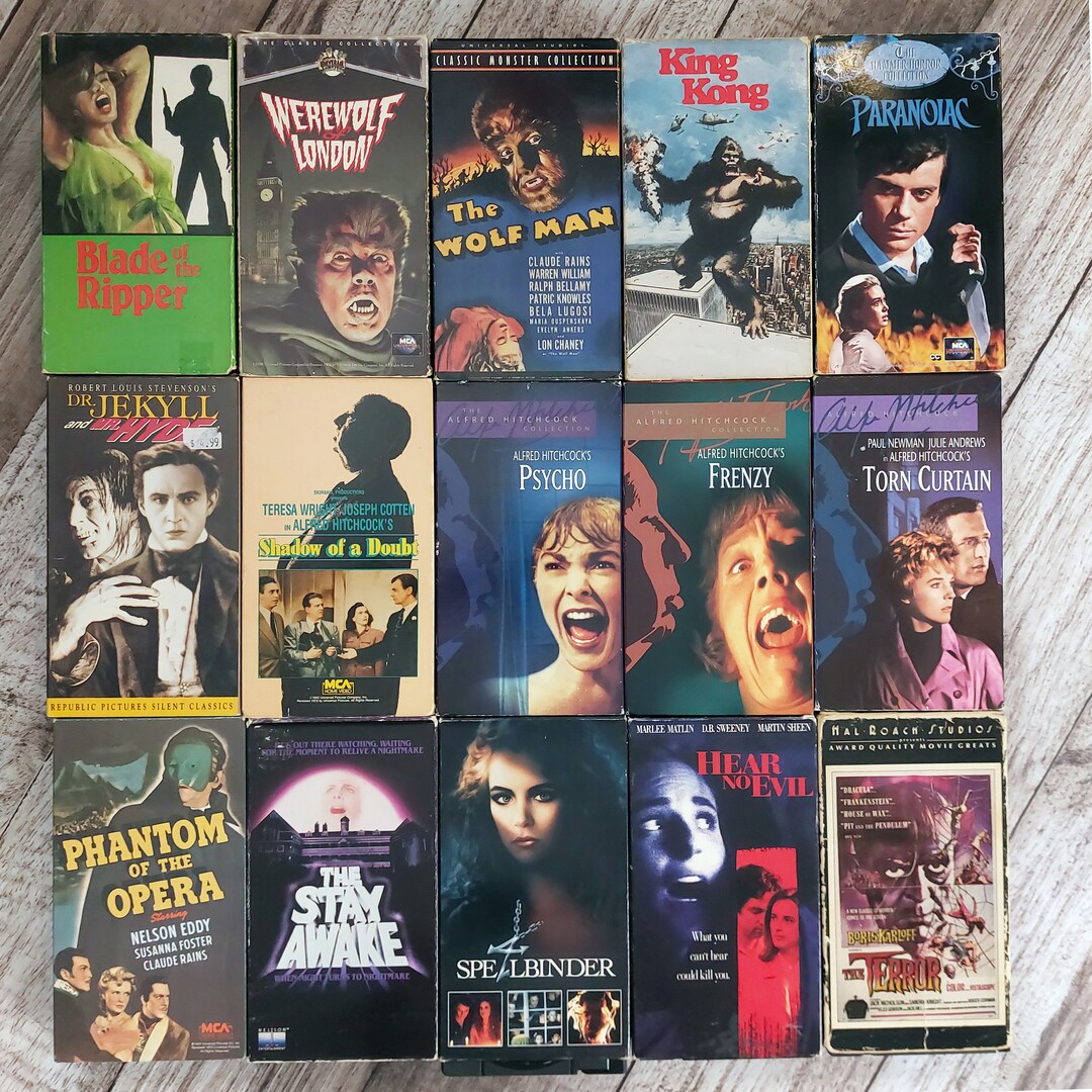Vintage VHS Tapes Horror, Thriller, Mystery and Suspense Movies 80s ...