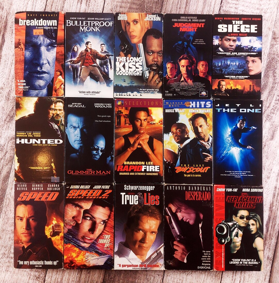 Used Vintage VHS Tapes Action, Thriller 90s, 2000s Collectible Retro ...