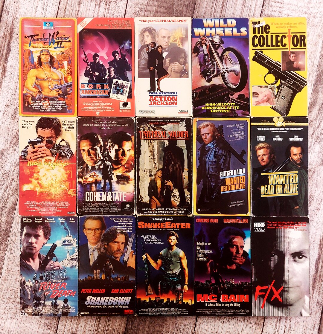 Used Vintage VHS Tapes Action, Adventure, Thriller Decades Collectible ...