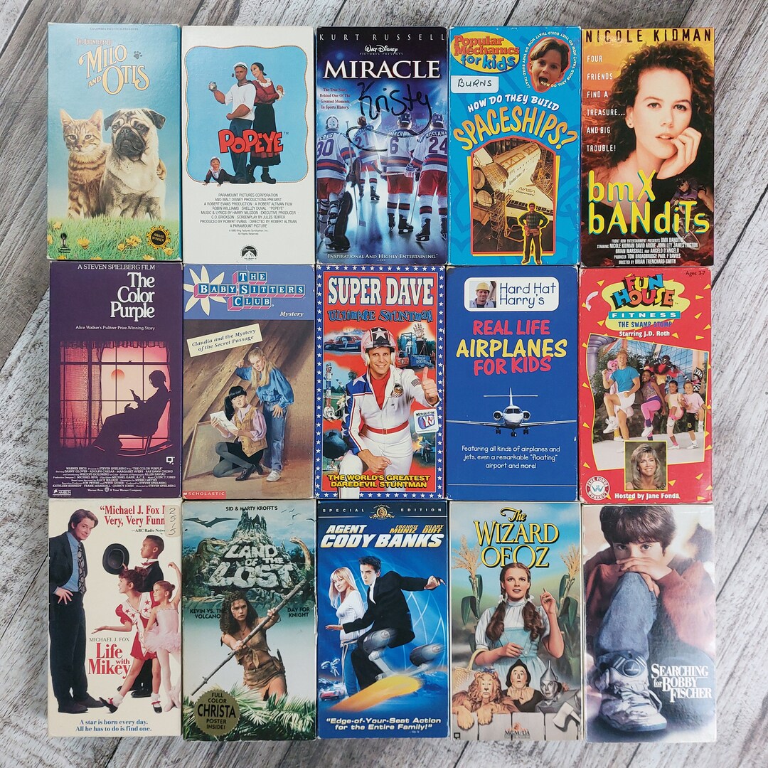 Vintage VHS Tapes Family, Adventure and Drama Movies 80s, 90s, 2000s ...