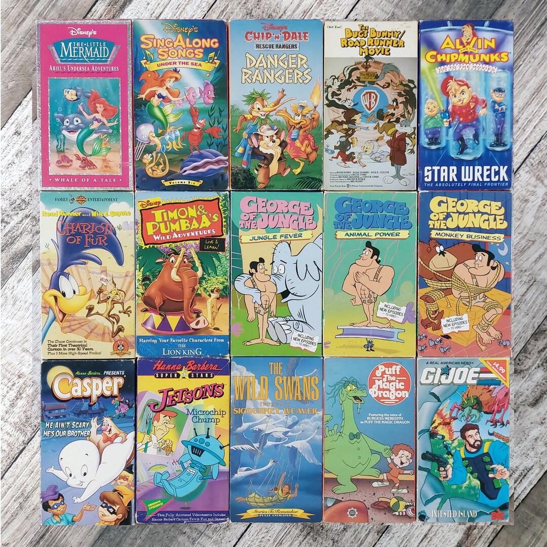 Used Vintage VHS Tapes Cartoon, Animated and Family Movies 80s, 90s ...