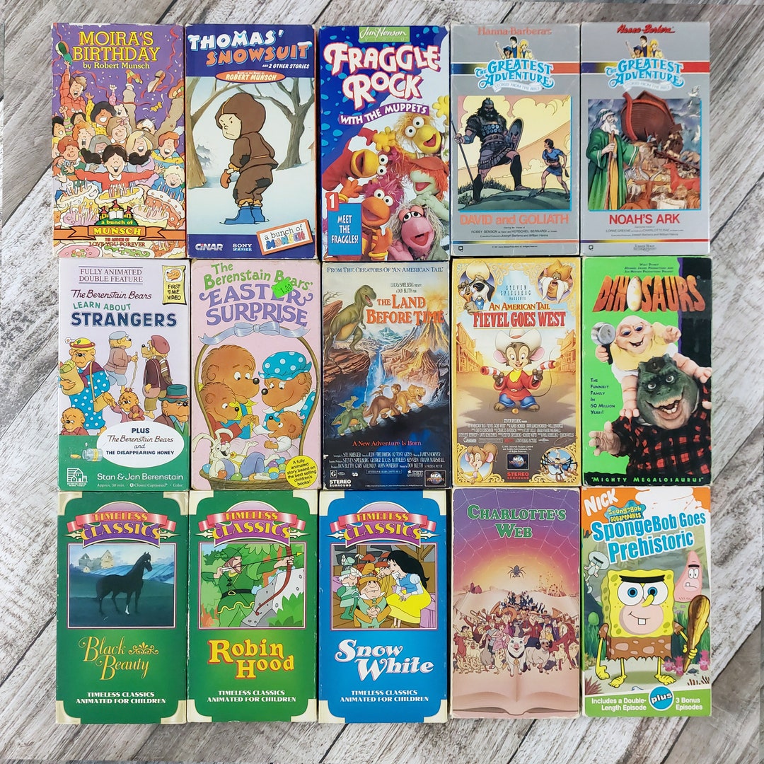 Used Vintage VHS Tapes Cartoon, Animated and Family Movies 80s, 90s ...
