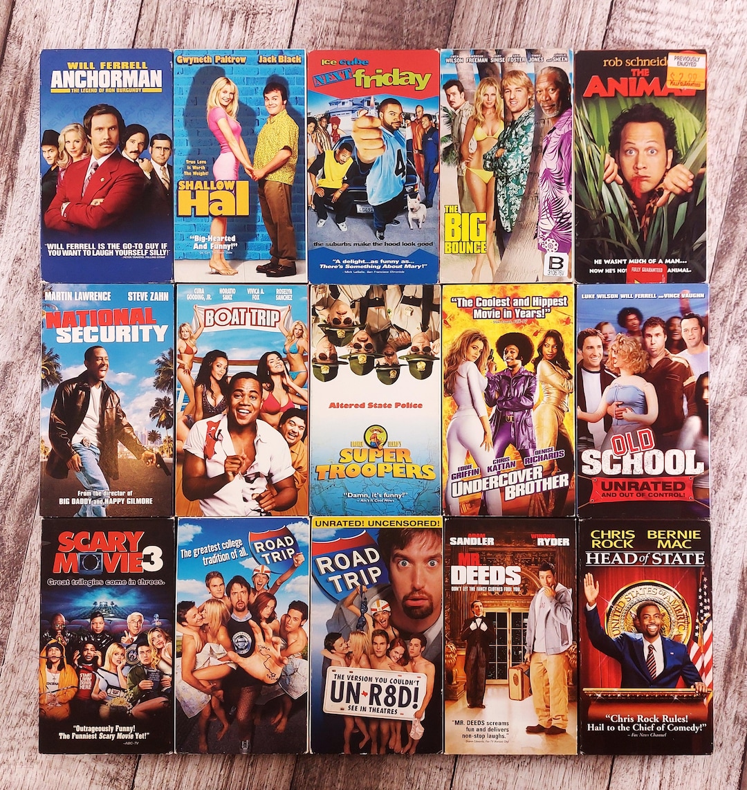 Used Vintage VHS Tapes 2000's Comedy Collectible Retro Movies Choose ...