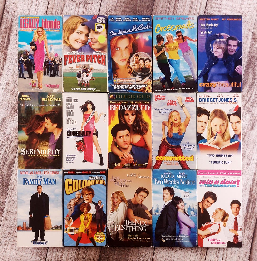 Used Vintage VHS Tapes 2000s Comedy, Romcoms Collectible Retro Movies ...