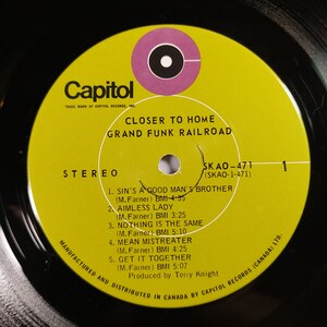 Grand Funk Railroad Closer to Home 1970 SKAO-471 Used Vintage Vinyl Record Album LP ...