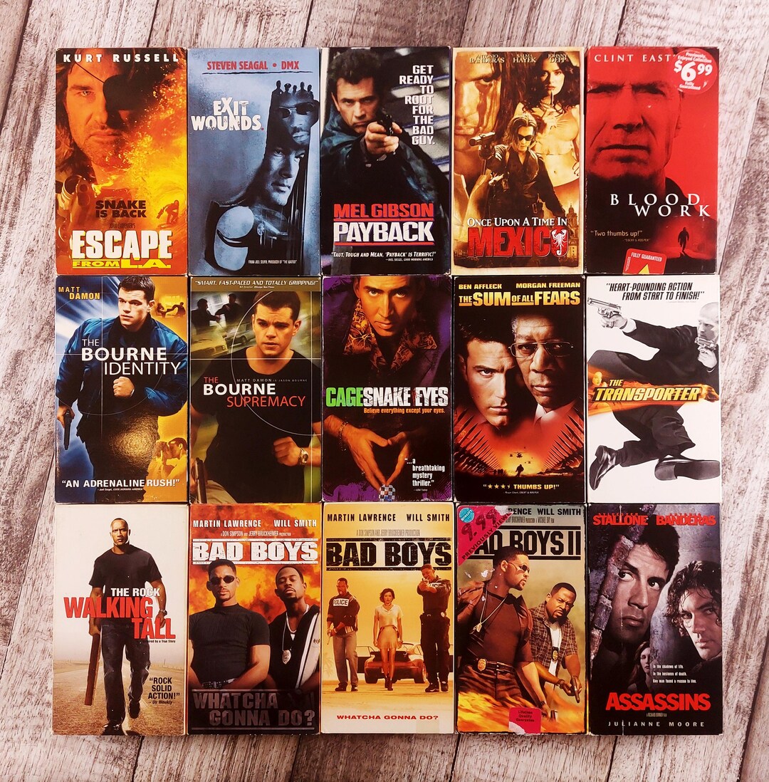 Used Vintage VHS Tapes Action, Crime & Thriller 90s 2000s Collectible ...