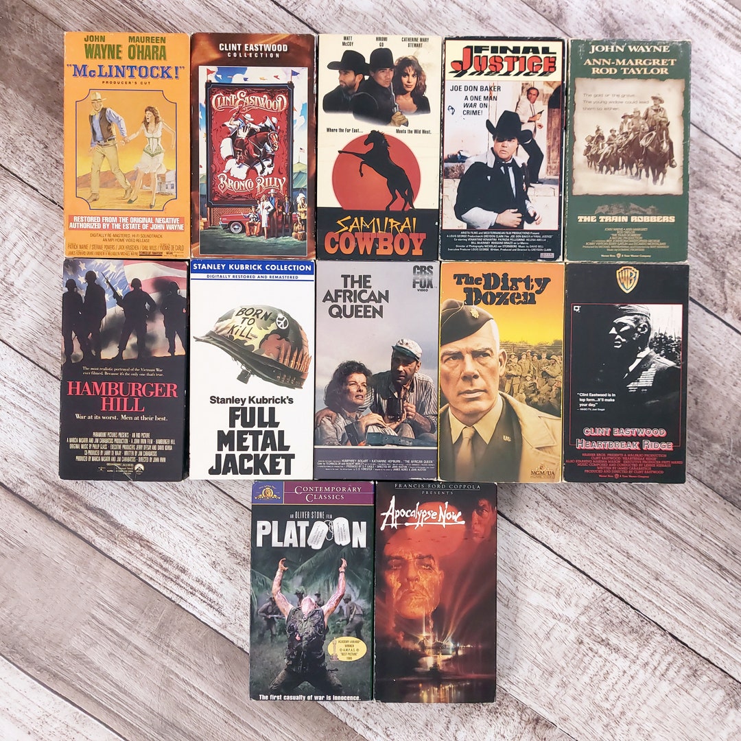 Used VHS Tapes GENRES: Western / War / Drama 50s, 60s, 70s, 80s, 90s ...