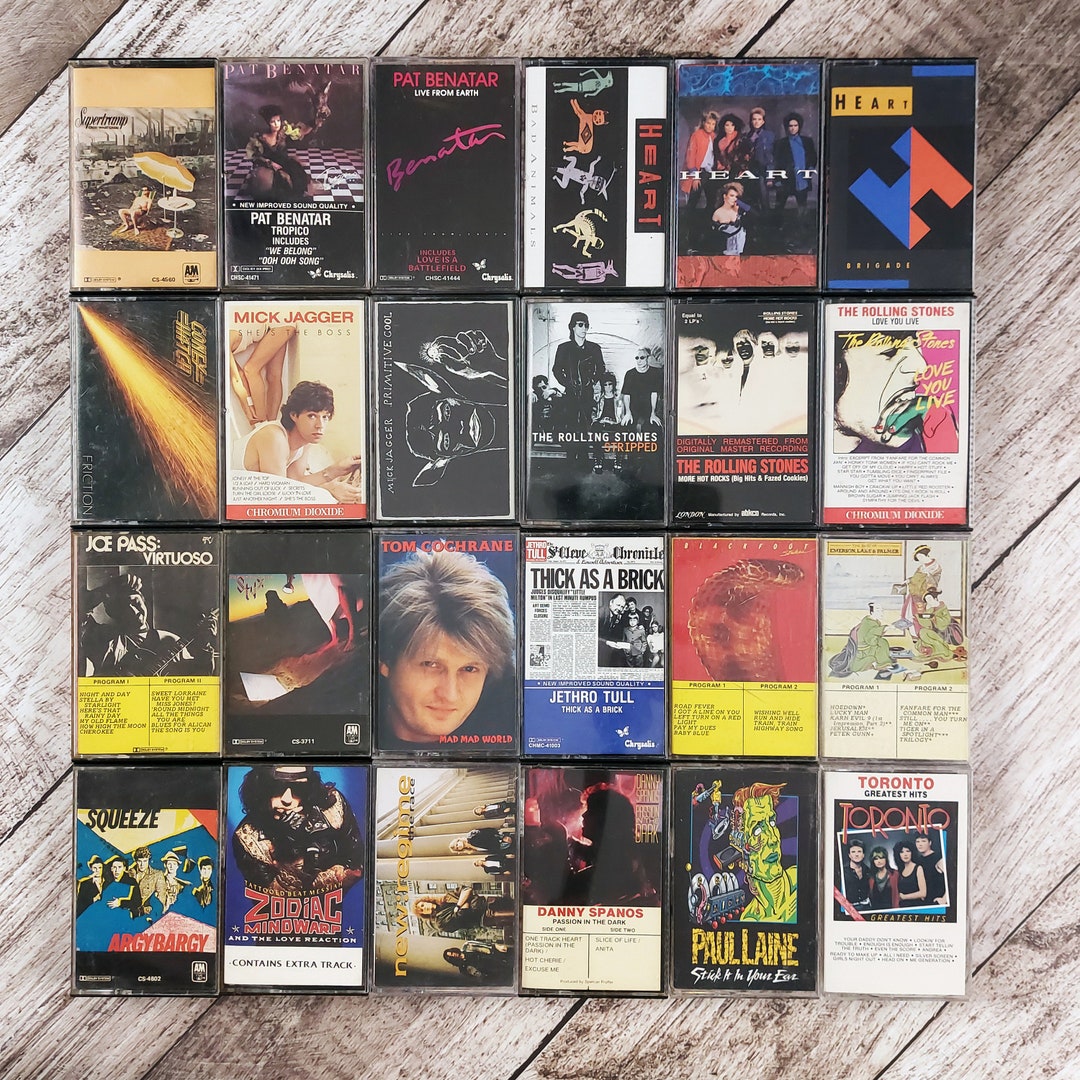 Vintage Cassette Tapes Rock, Classic Rock, Pop Rock, Alternative and ...
