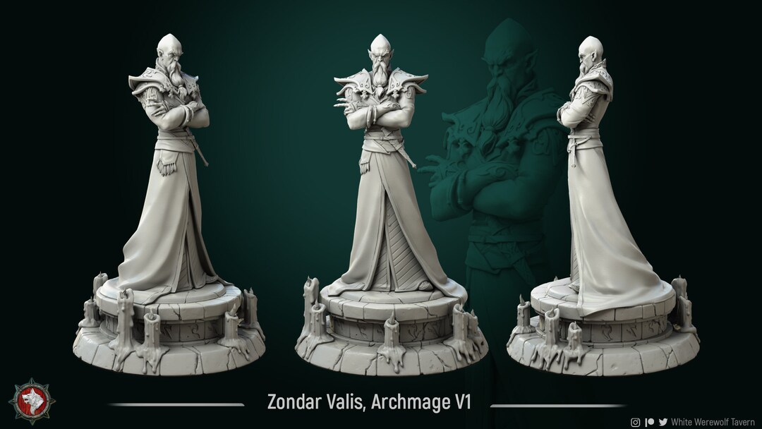 Zondar Valis, Archmage Sorcerer Wizard Elder Mage 32mm, 75mm, or Bust ...