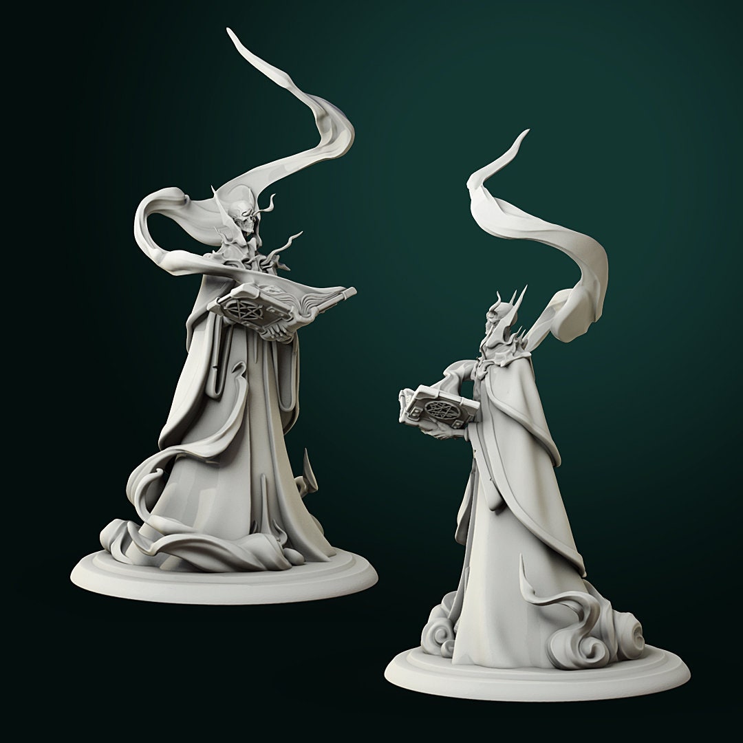 Lich Undead Mage Sorcerer Wizard Necromancer 32mm White Werewolf Tavern ...