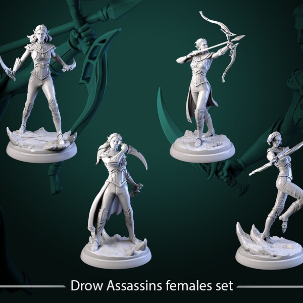 Female Drow Miniature - Etsy