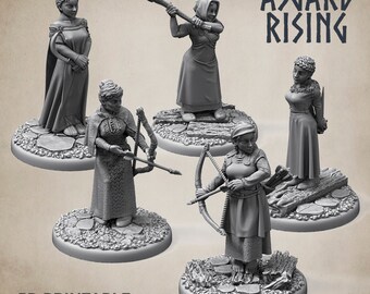 Viking Shieldmaiden Female Fighter 28mm Miniatures for Tabletop Gaming ...