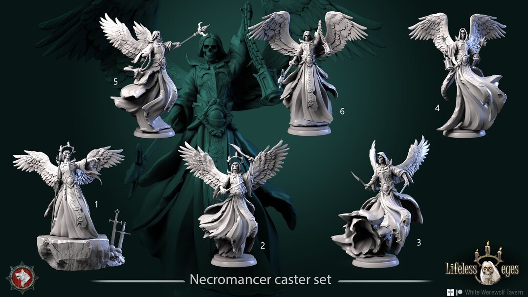 Necromancer Casters Fallen Angel Undead Spirit 32mm 75mm Bust White ...