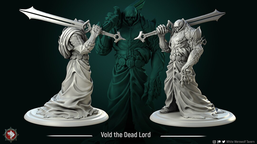 Vold, Dead Lord Undead Lord Warrior Champion Skeleton 32mm 75mm Bust ...