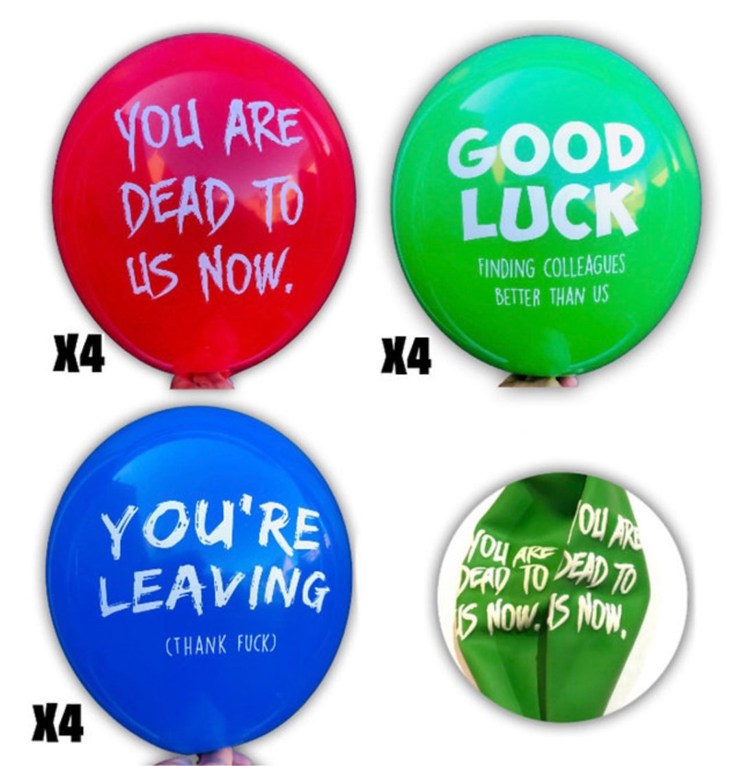 Adult Humor Offensive Leaving Party Balloons, Rude, Crude Office Party ...