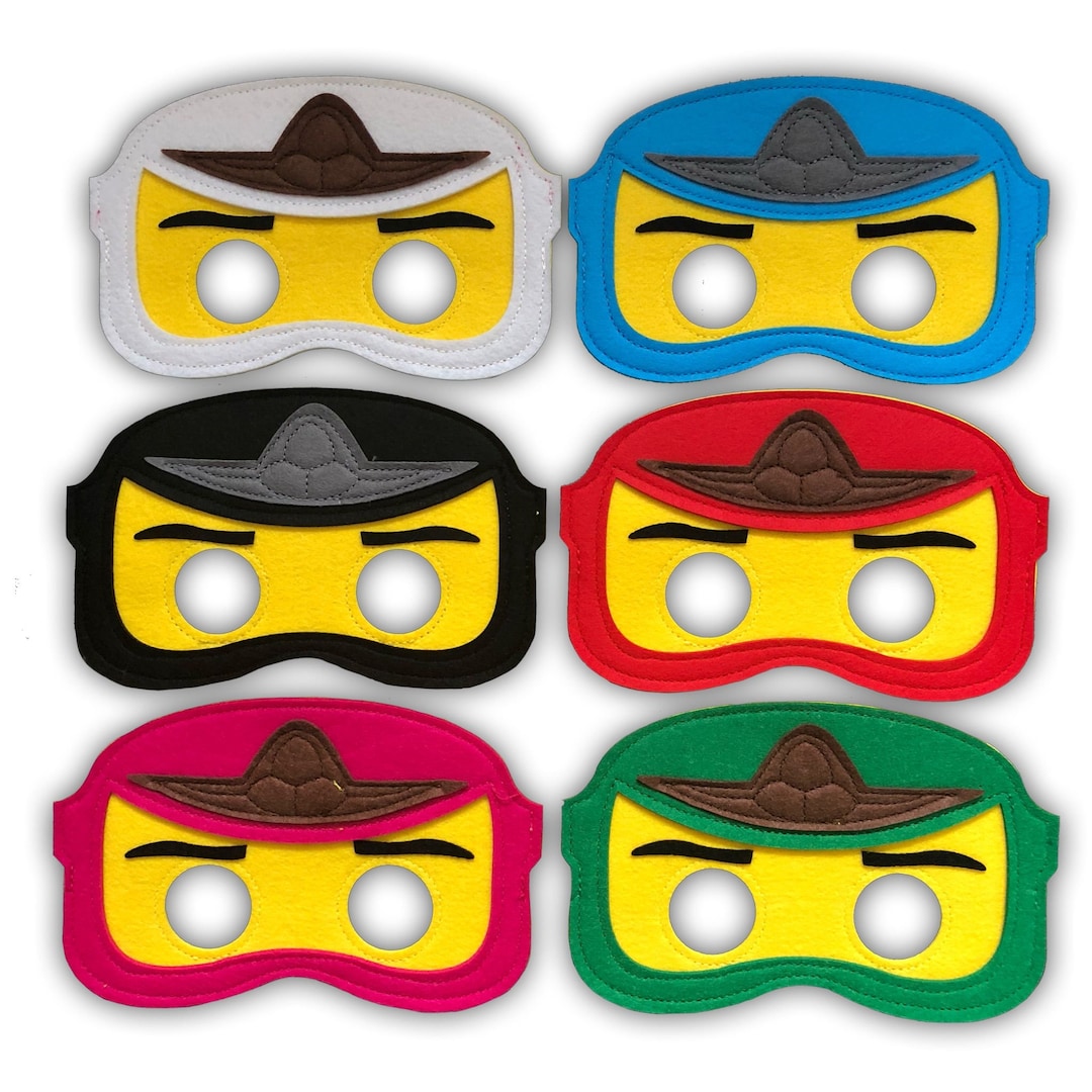 Ninja Felt Party Masks - Half Face Mask (6 Pack) - Etsy