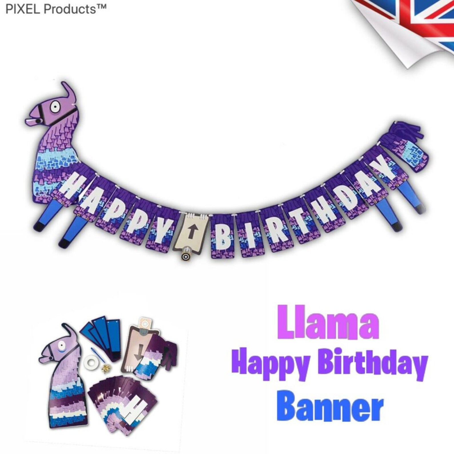 Gamer Llama Party Banner & Balloons | Fillers Favors Supplies Gaming ...
