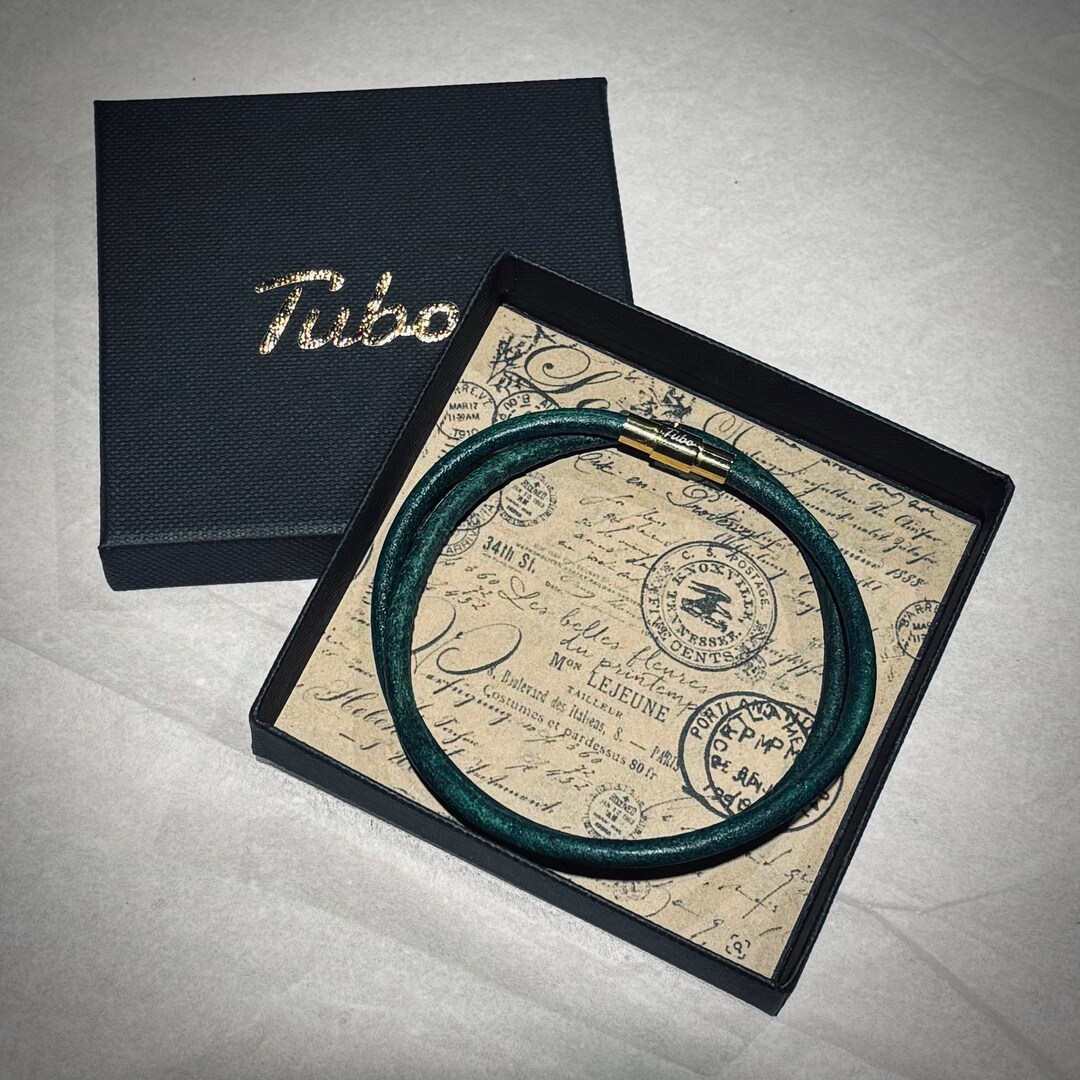 Handmade Vintage Italian Leather Bracelet - Double Wrap Green - Etsy