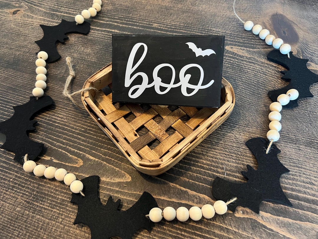 BOO Wood Sign Tray Decor HALLOWEEN - Etsy