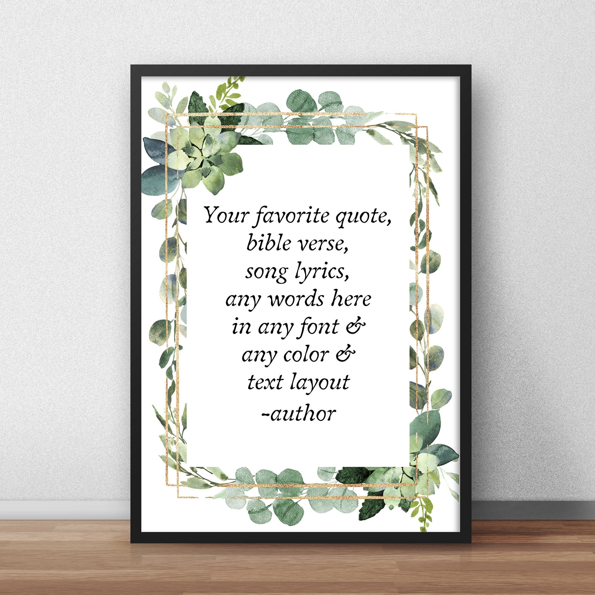 Custom Poem Print Sign Framed Canvas Wall Art Poster Etsy
