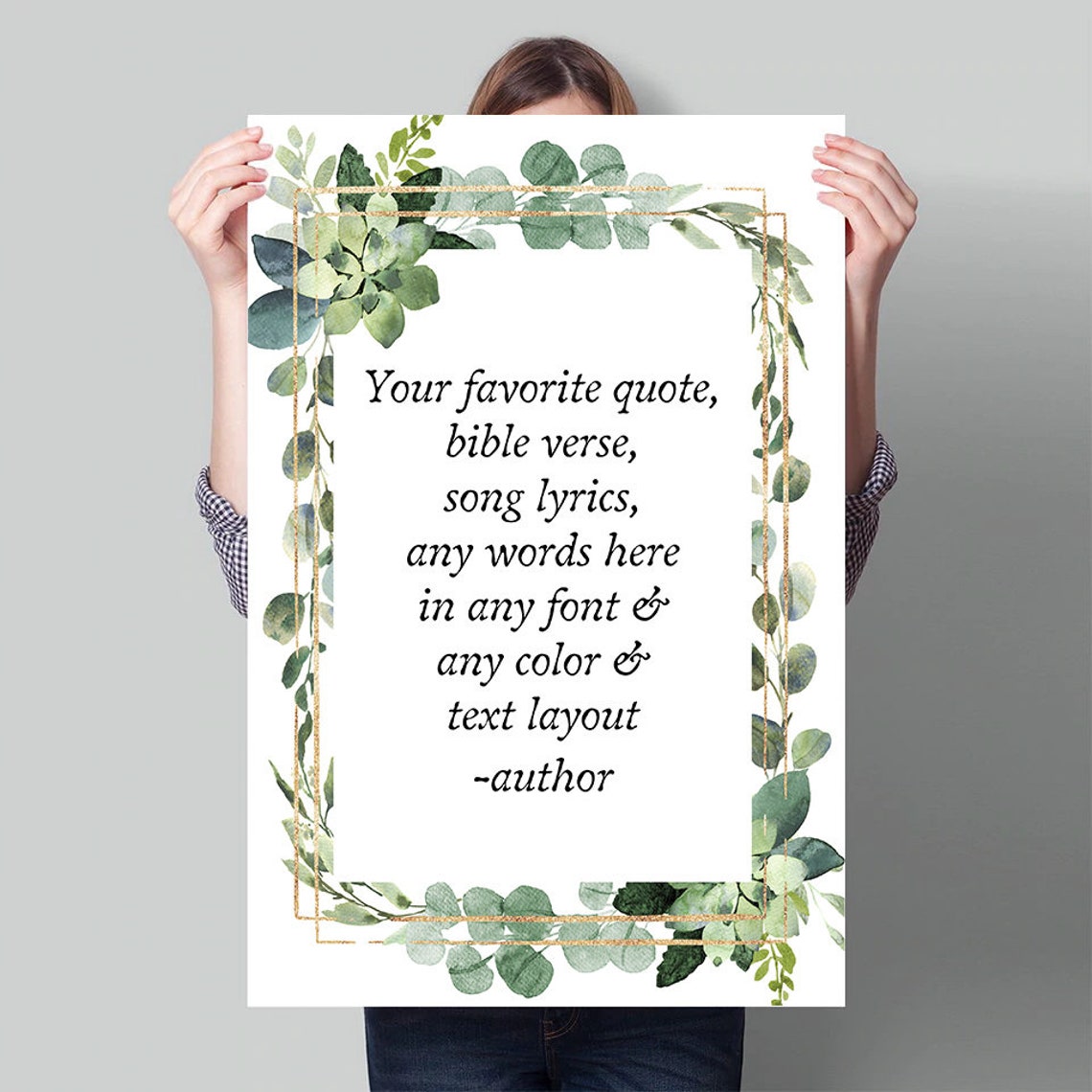 Custom Poem Print Sign Framed Canvas Wall Art Poster Etsy