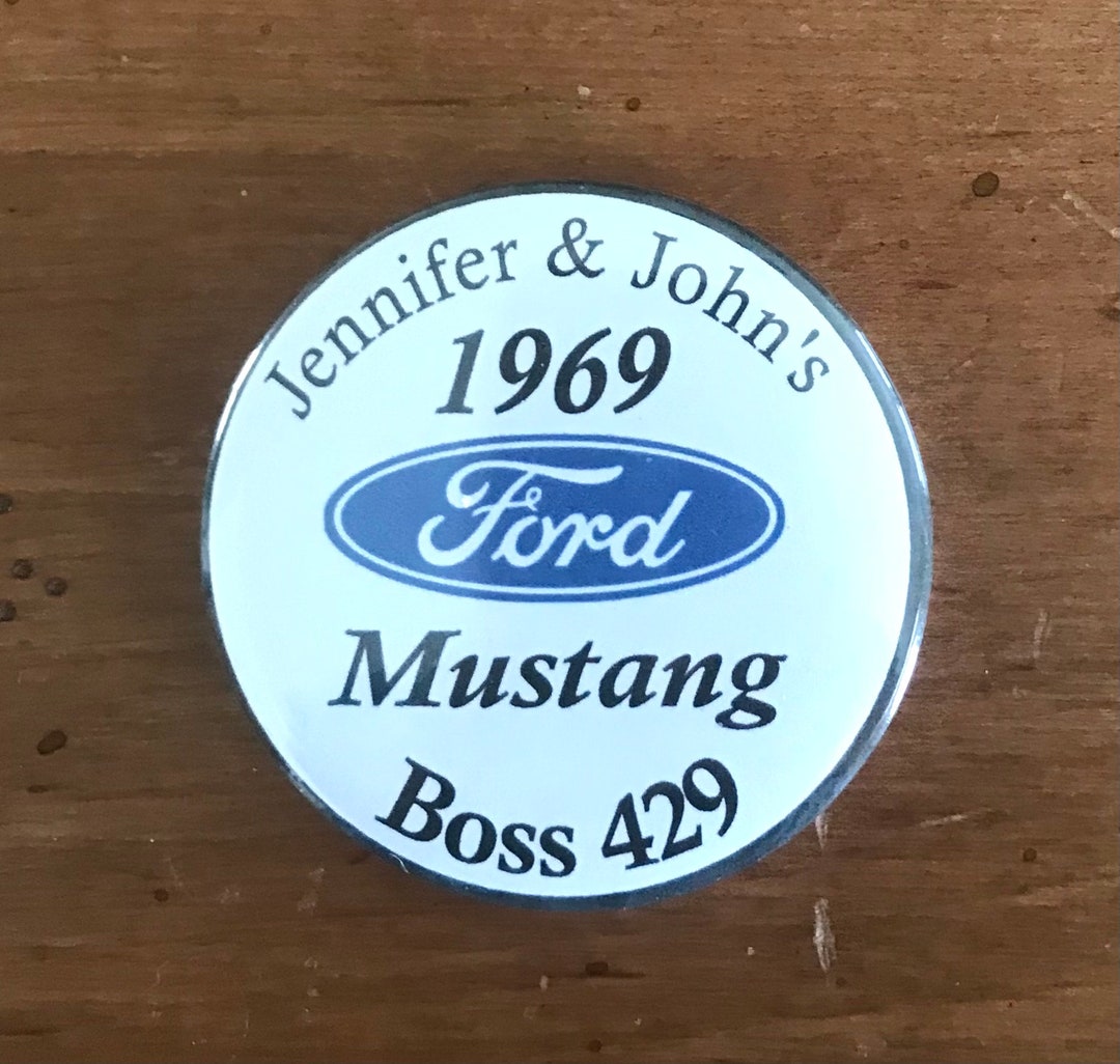 Ford Mustang Custom Button With 2 Lines of Text and Space for the Year ...