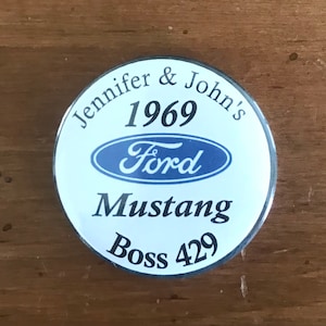 Ford Mustang Custom Button With 2 Lines of Text and Space for the Year ...