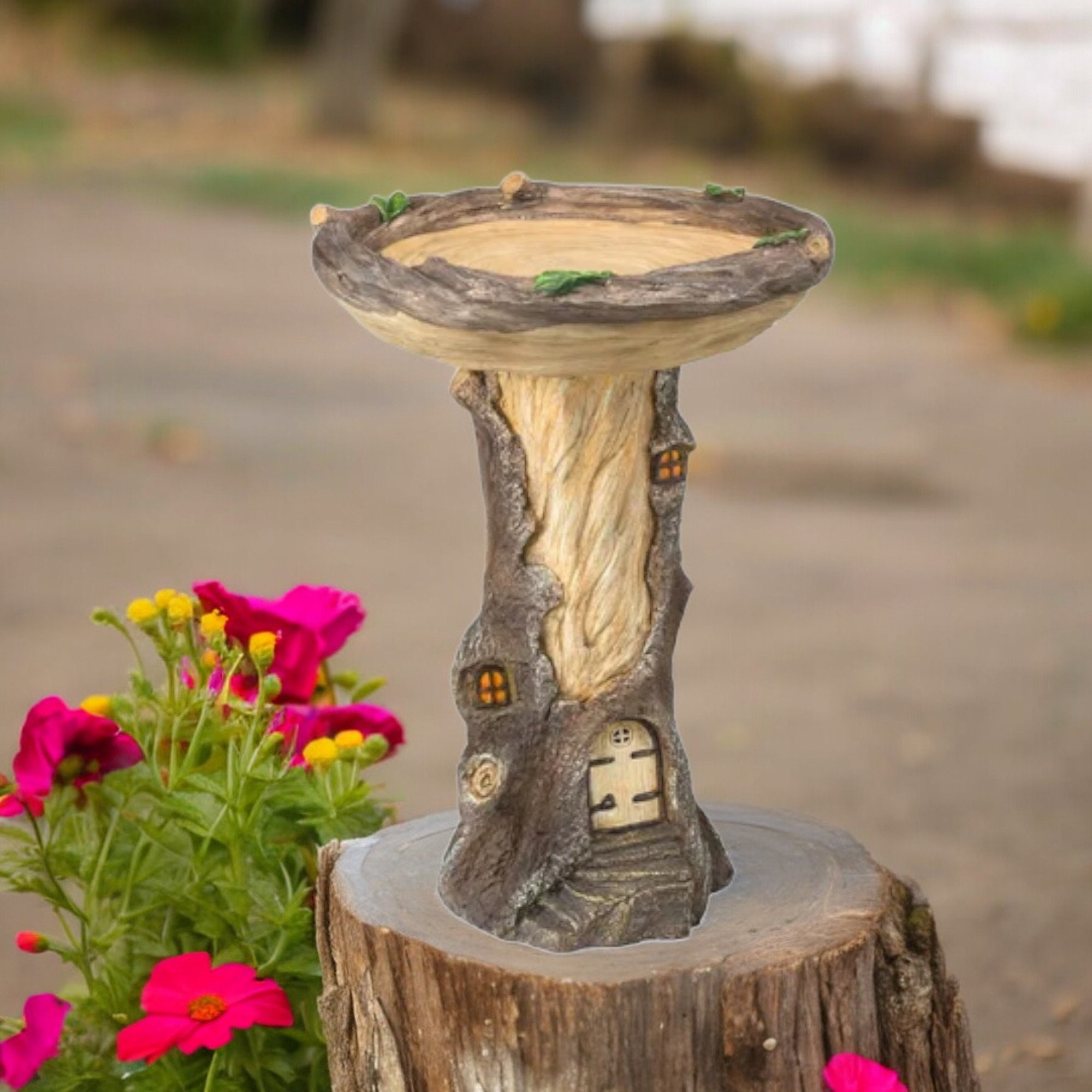 Garden Animal Resin Bird Feeder, Hummingbird Bathtub Outdoor Decorative ...