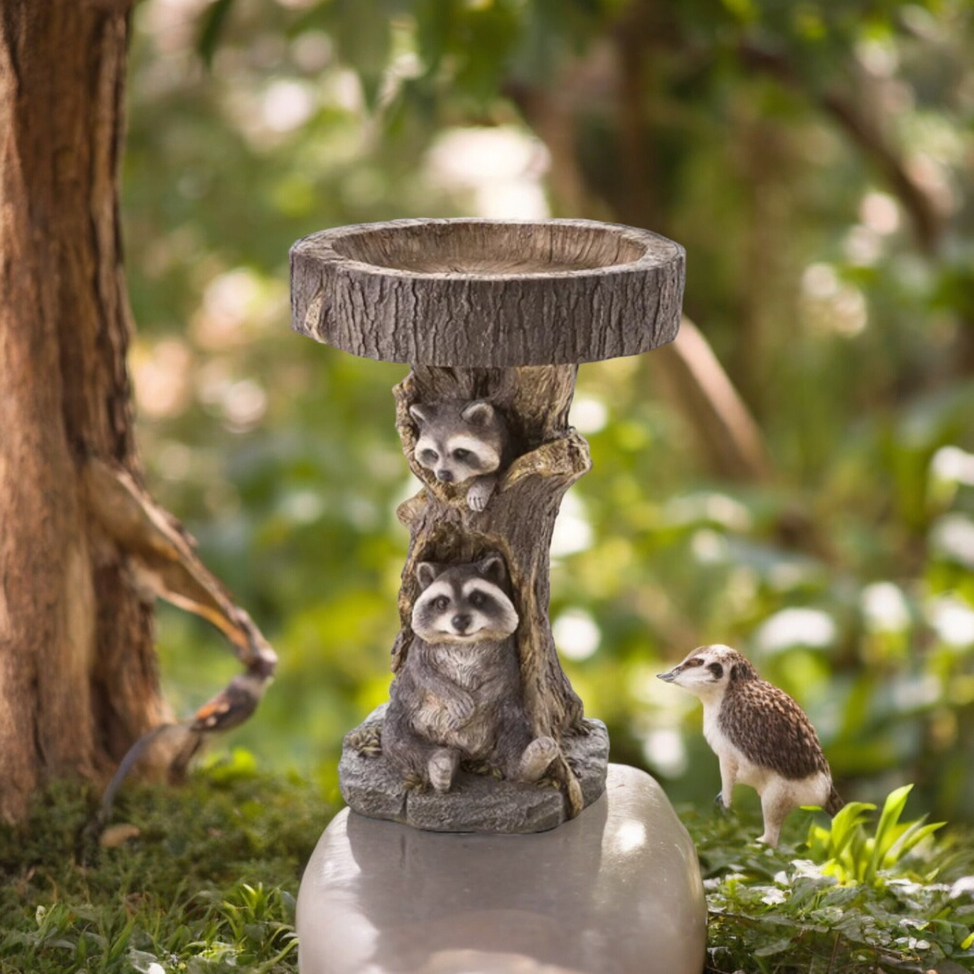 Garden Animal Resin Bird Feeder, Hummingbird Bathtub Outdoor Decorative ...