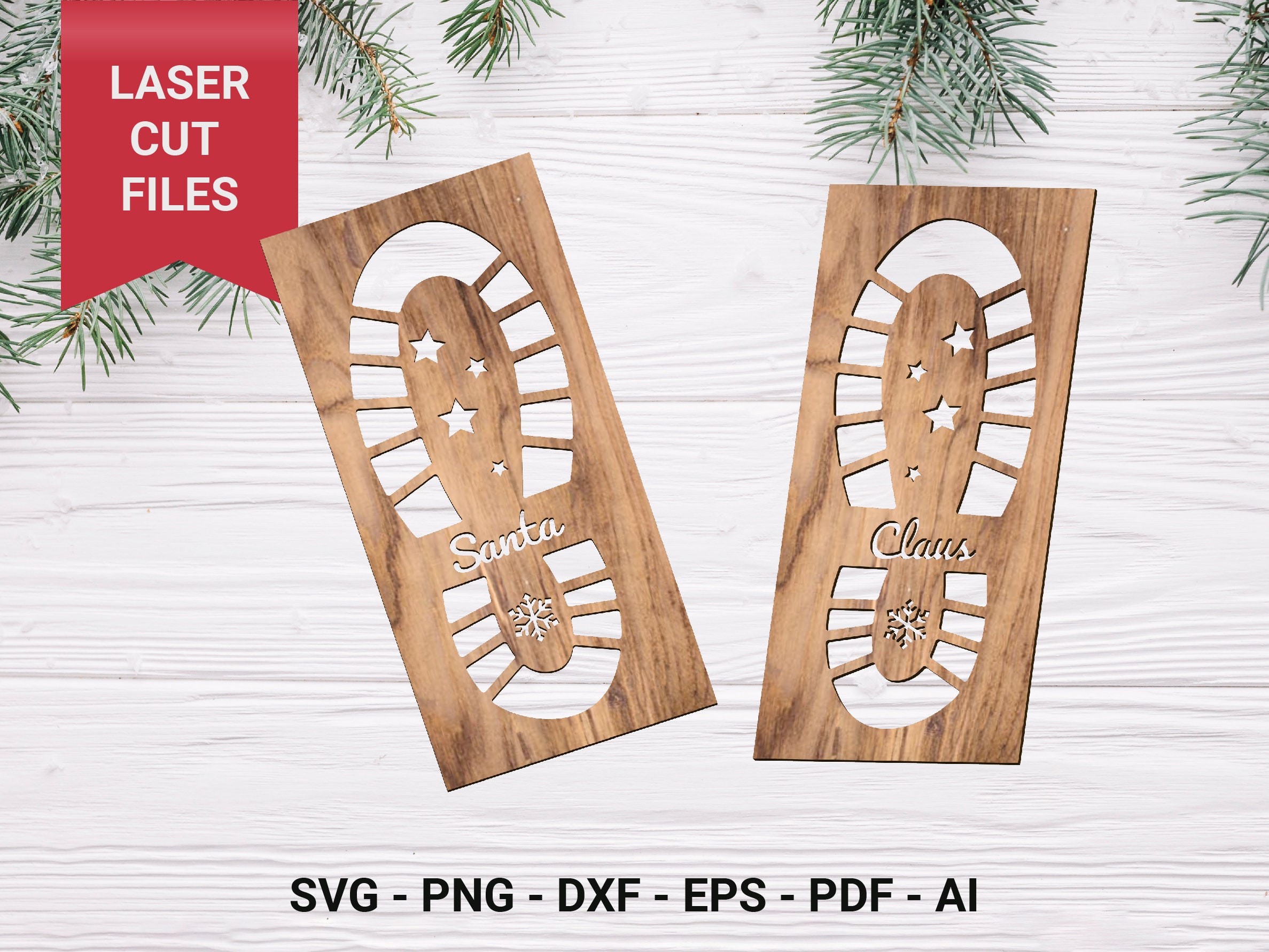 Santa Footsteps Christmas Cut Files Santa Claus Files - Etsy