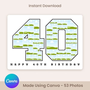 40th Birthday Sign: Celebrating the 40, Personalizable Picture Collage ...