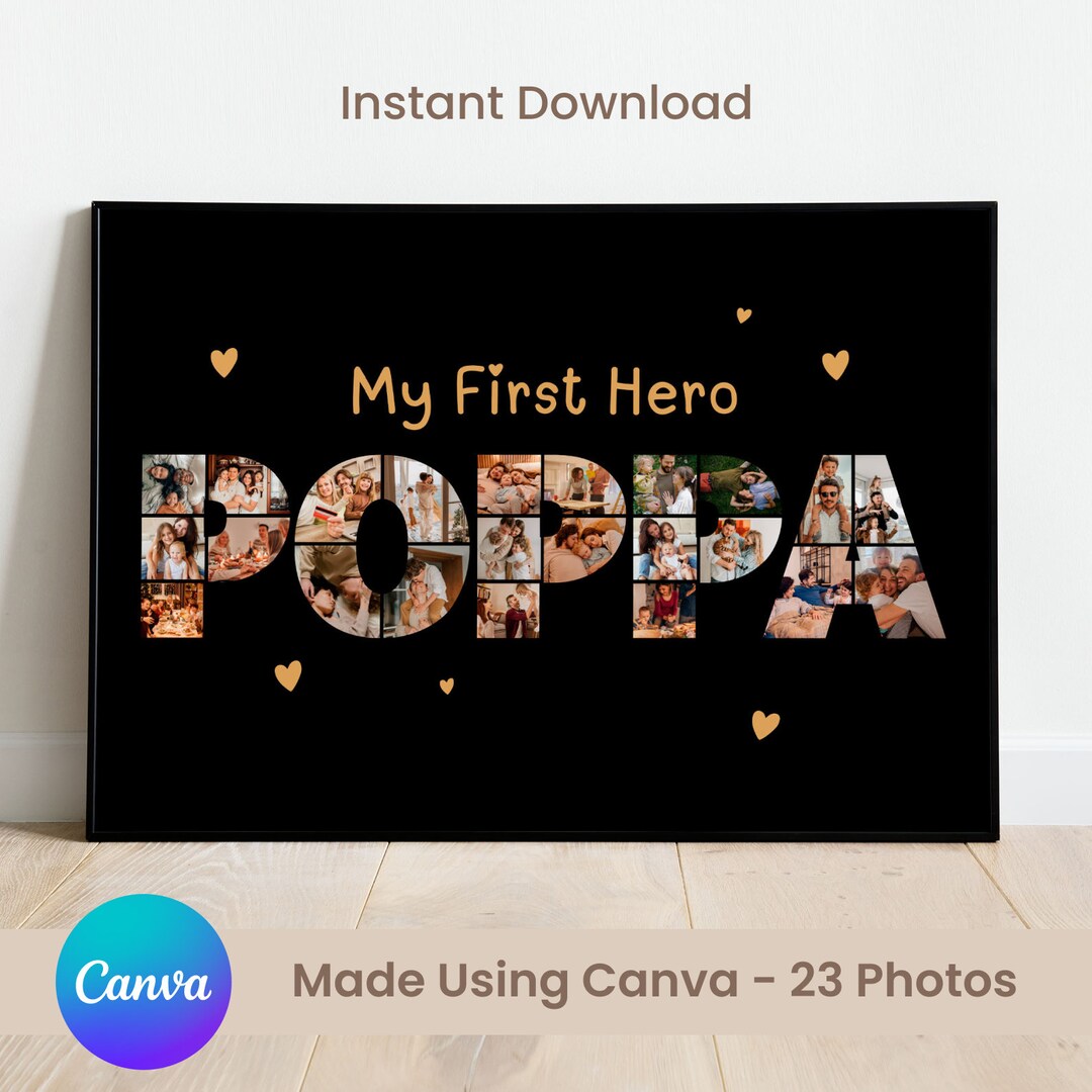 Poppa Photo Collage Print - Fathers Day Gift Gifts for Him, Birthday or ...