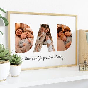 Editable DAD Photo Frame, Dad Photo Collage Montage, Personalized DAD ...