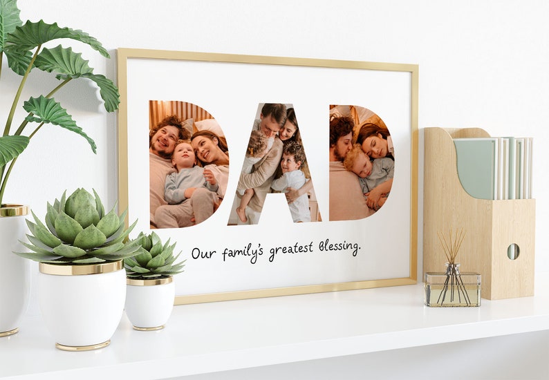 DAD Photo Frame, Dad Photo Collage Montage, Personalized DAD Frame, DAD ...