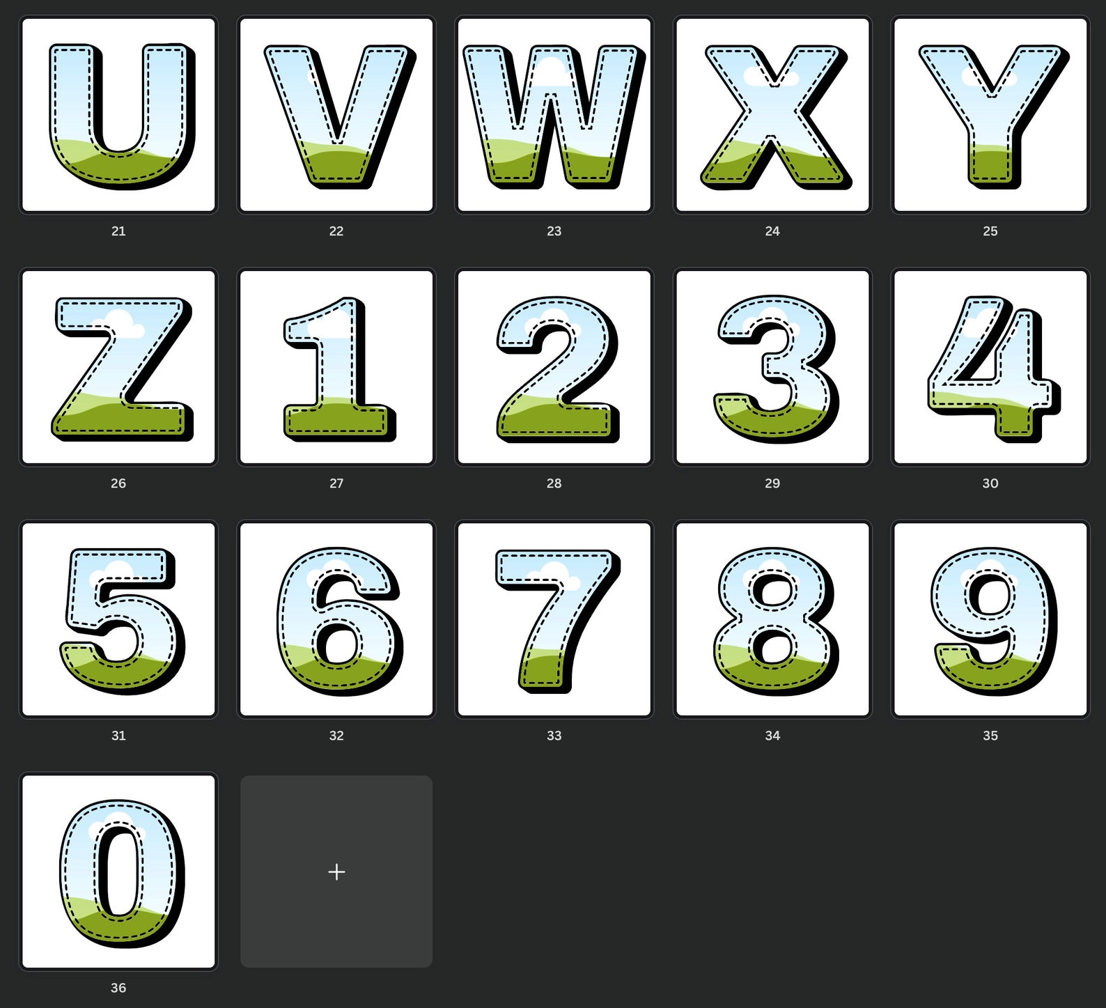 DIY Stitch Alphabets and Numbers on Canva. Easy Drag and Drop Alphabet ...