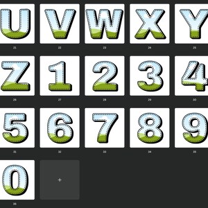 DIY Stitch Alphabets and Numbers on Canva. Easy Drag and Drop Alphabet ...
