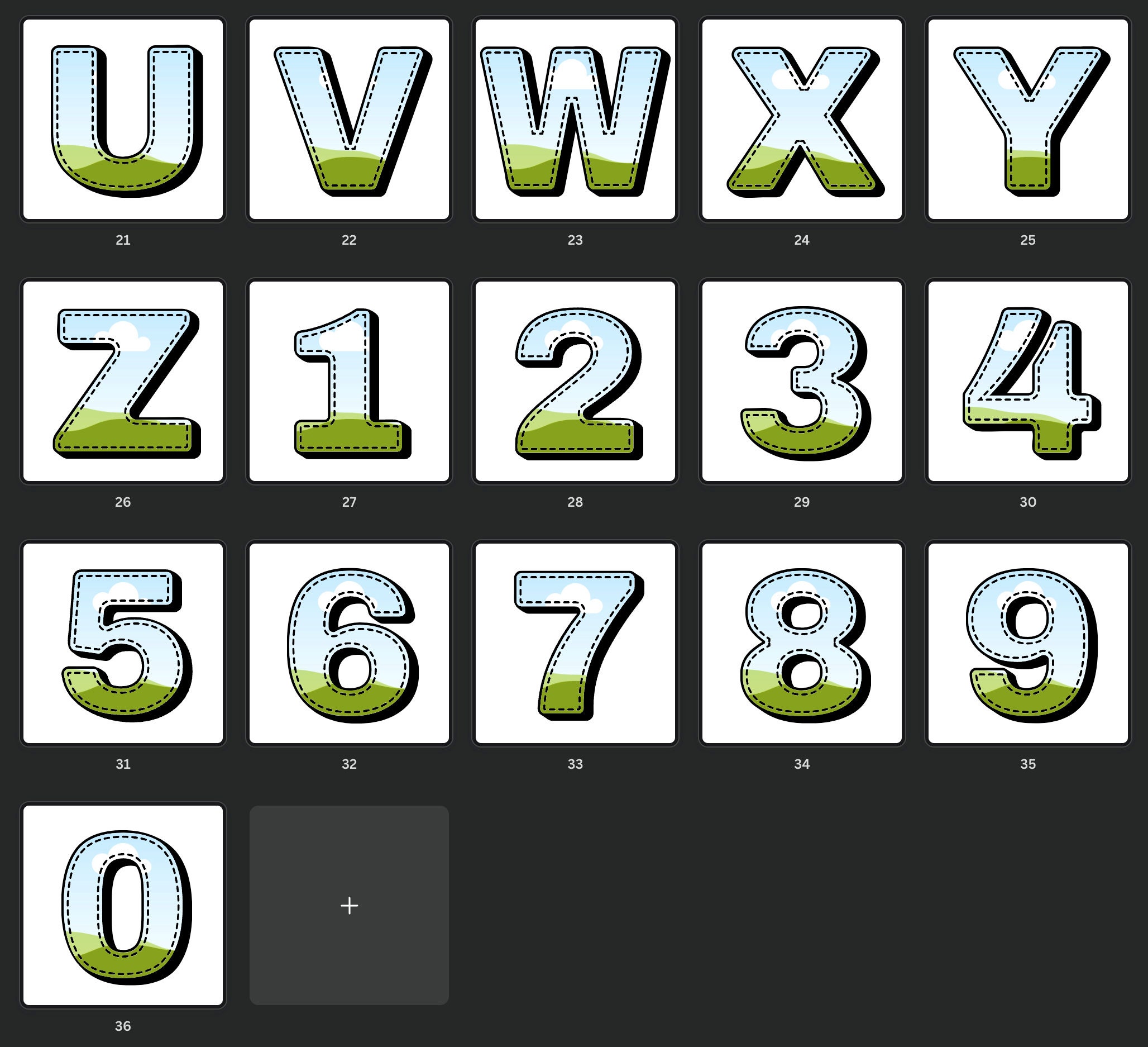DIY Stitch Alphabets and Numbers on Canva. Easy Drag and Drop Alphabet ...
