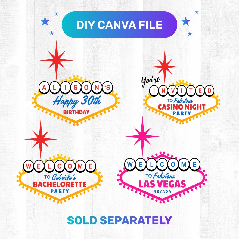 Las Vegas Sign Blank - Clipart / Cutting Files Svg Png Jpg Dxf Digital ...