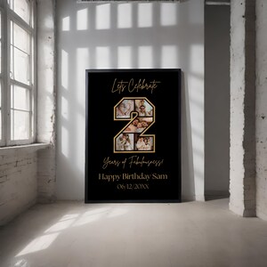 2nd Birthday Sign: Celebrating the 2, Personalizable Picture Collage ...