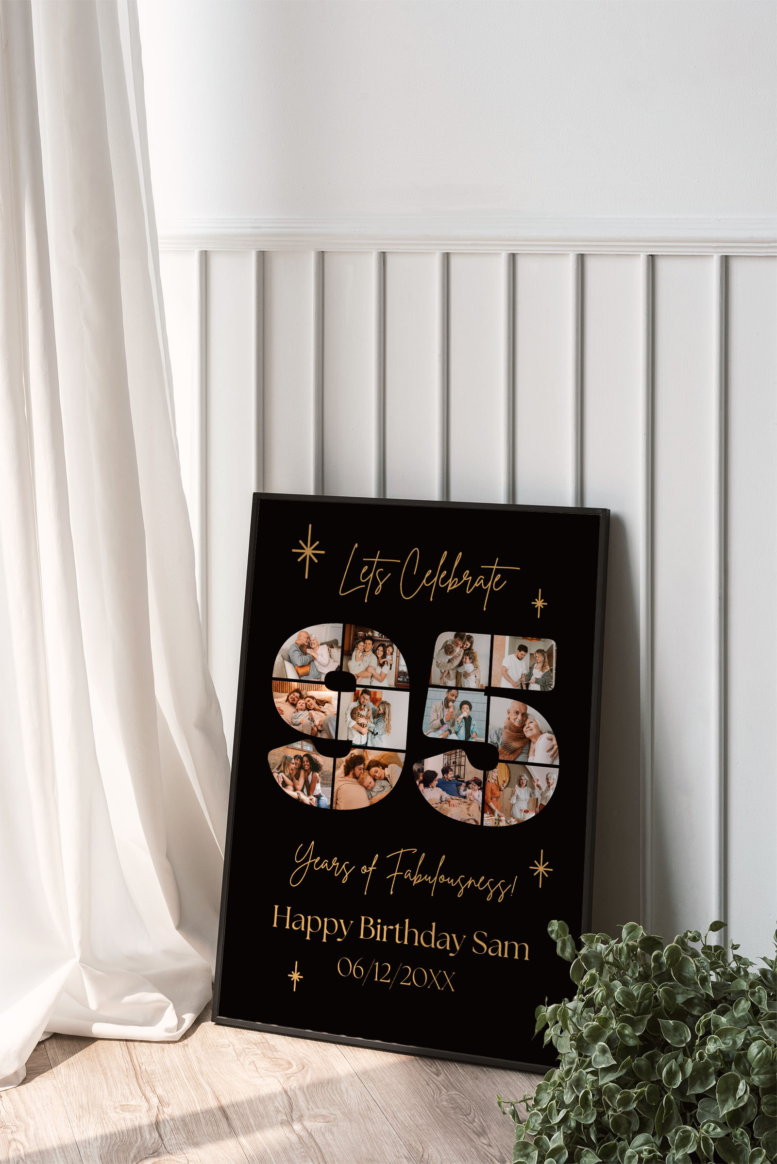 95th Birthday Sign: Celebrating the 95, Personalizable Picture Collage ...