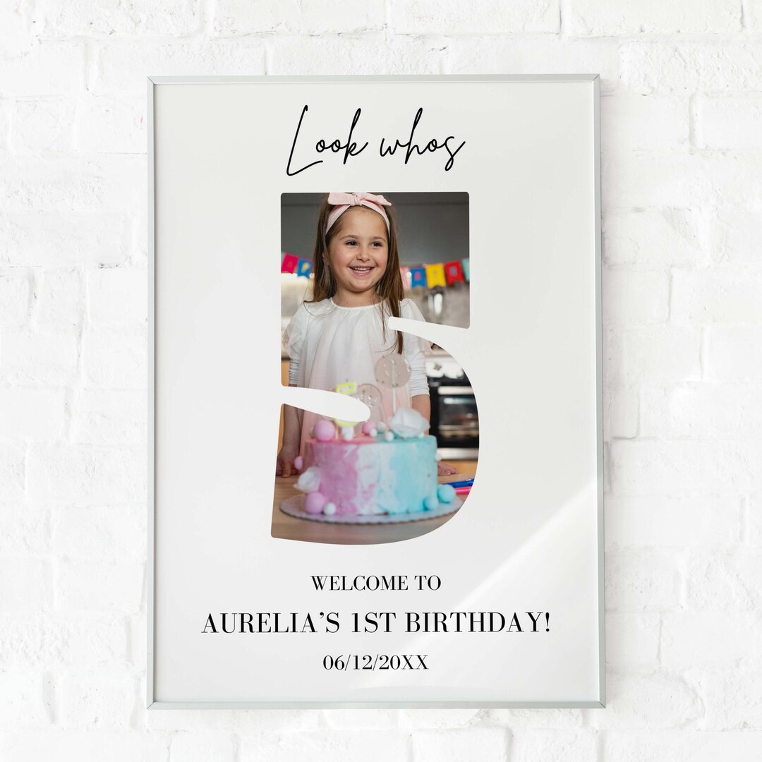 5th Birthday Sign: Celebrating the 5, Personalizable Picture Collage ...