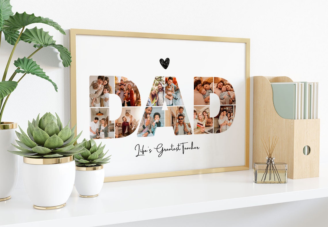 DAD Photo Frame, Dad Photo Collage Montage, Personalized DAD Frame, DAD ...