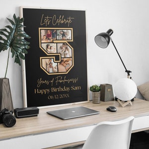 5th Birthday Sign: Celebrating the 5, Personalizable Picture Collage ...