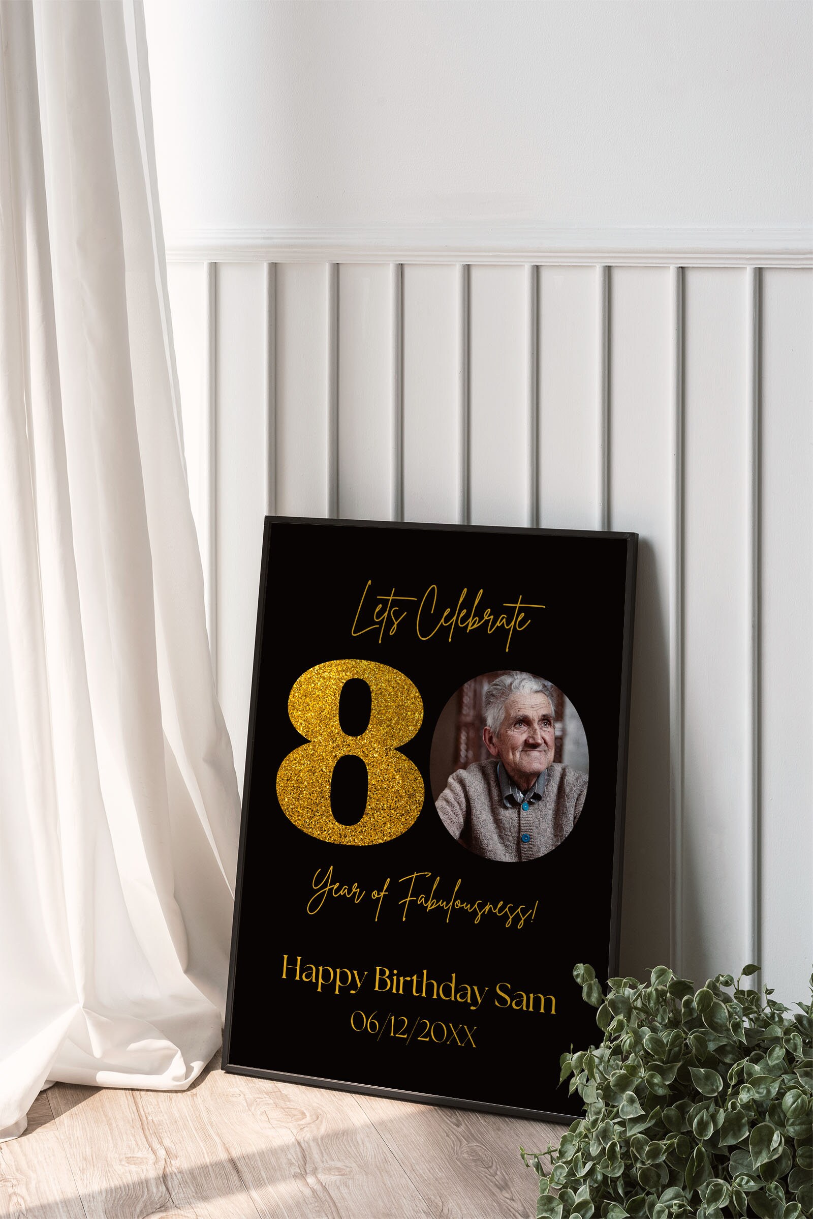 80th Birthday Sign: Celebrating the 80, Personalizable Picture Collage ...