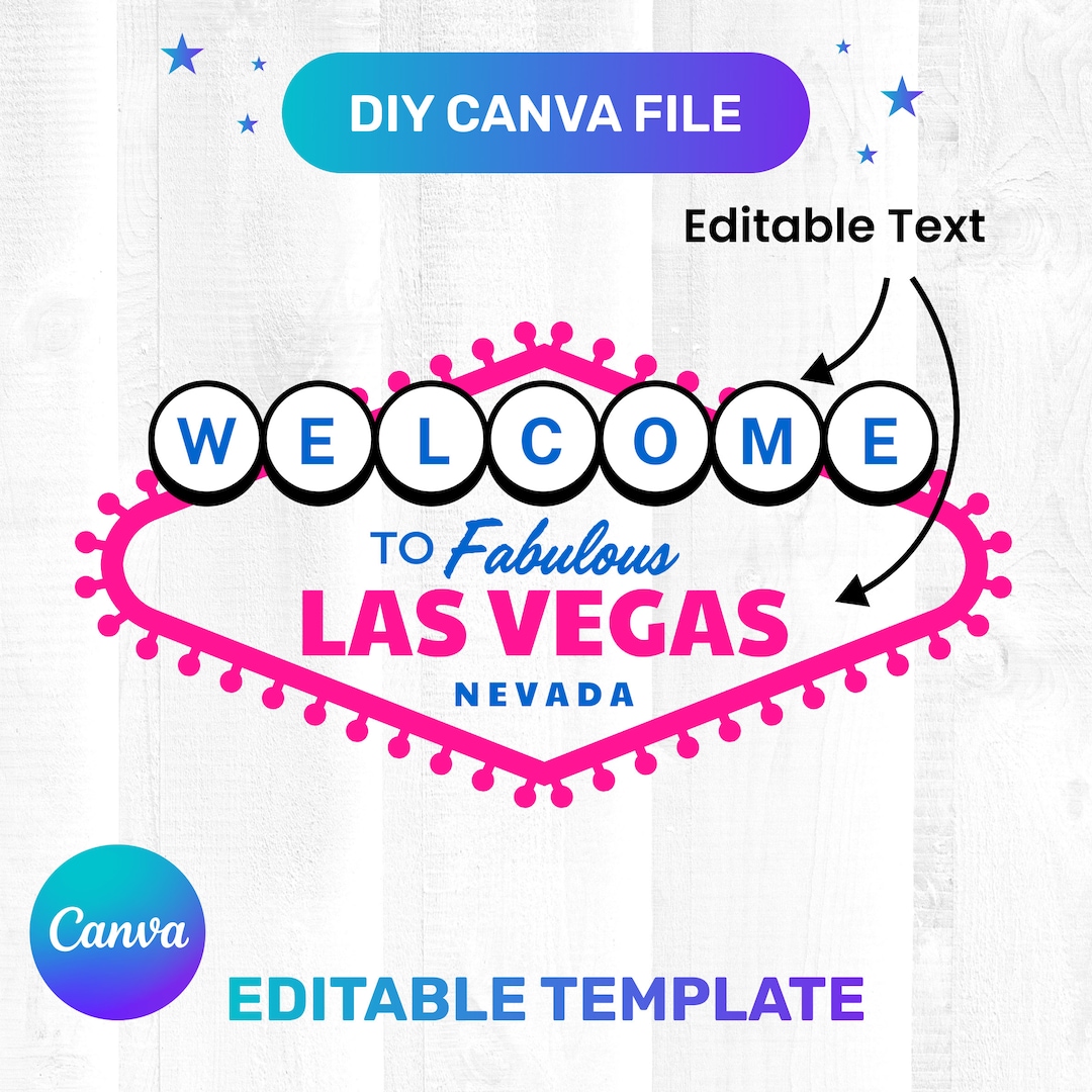 Editable Canva Las Vegas Sign Blank - Clipart / Digital Graphic Design ...